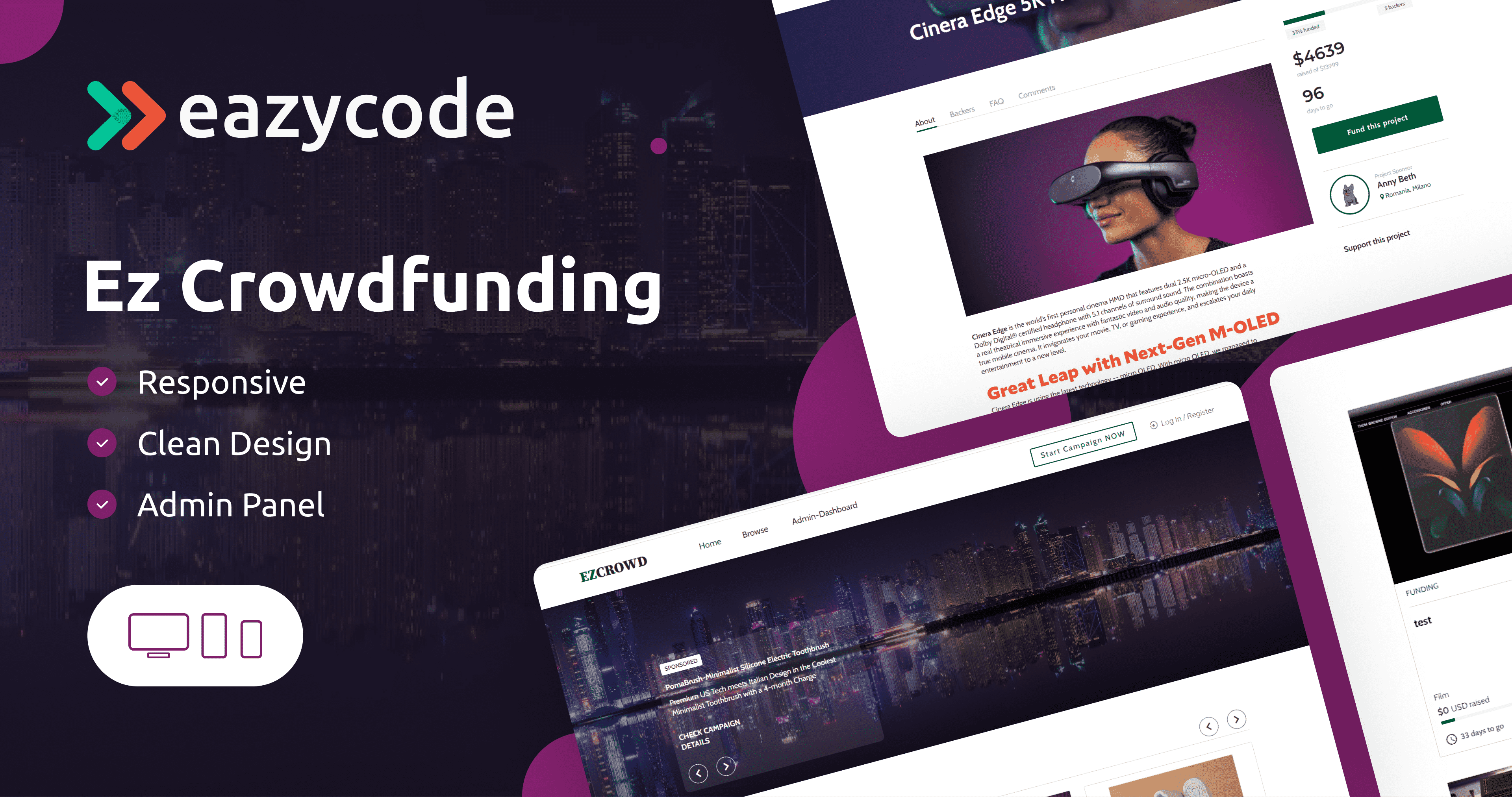 Ez Crowdfunding & Fundraising Template | Bubble